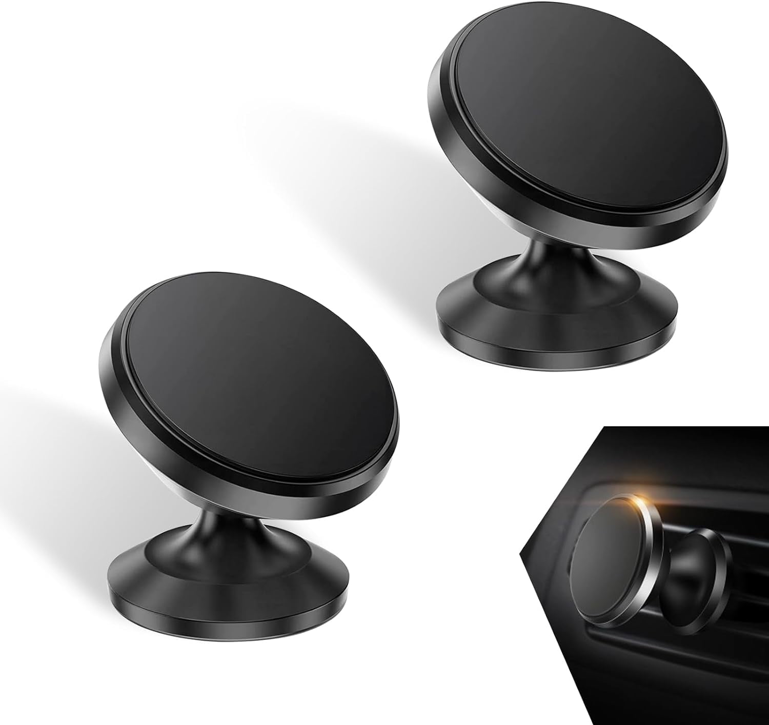 2 PCS Car Adsorption Mobile Phone Holder, 360 Degree Rotating One-Hand ...