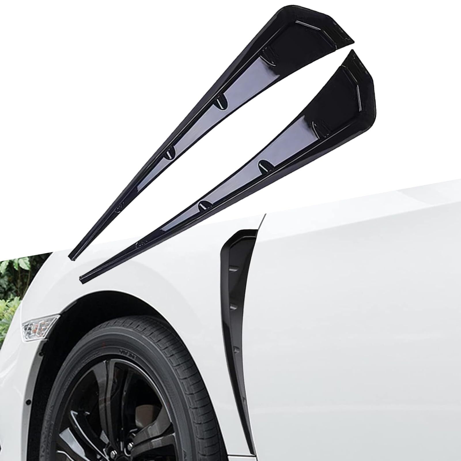 2 PCS Car Fender Side Vents, Carbon Fiber Spoiler Body Fender ...