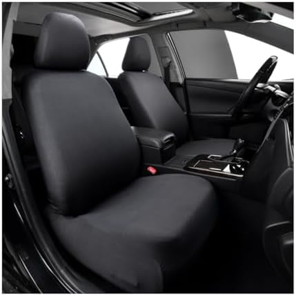 2 PCS Car Front Seat Cover, Solid Color Elastic Fabric Full Wrap Auto ...