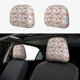 2 PCS Car Headrest Cover Floral Ditsy Breathable Flexible Elastic Car ...