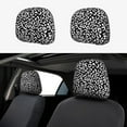 2 PCS Car Headrest Cover, Leopard cool black white print Soft Car Seat ...
