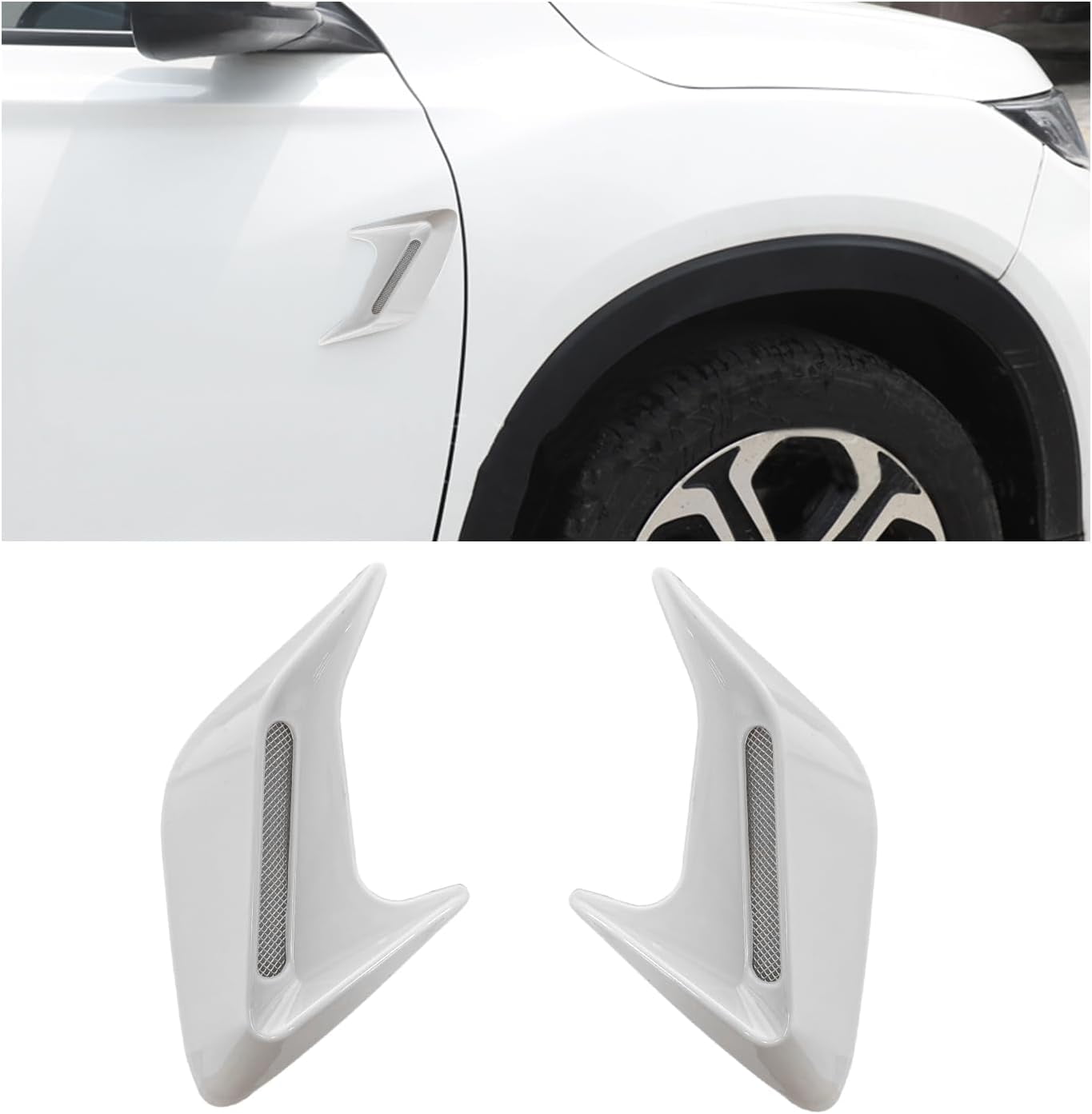 2 PCS Car Hood Air Flow Vent Cover, Decorative Auto Air Vents Bonnet ...