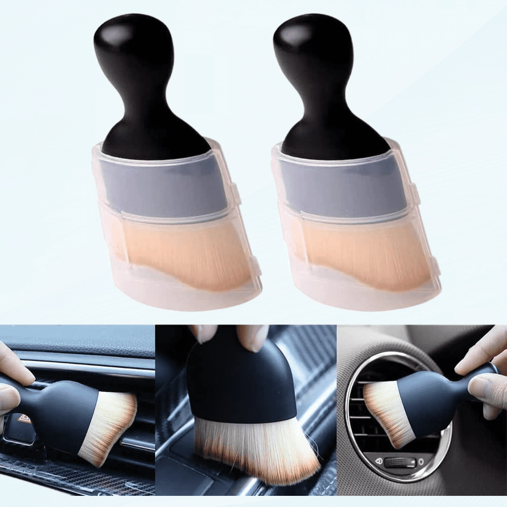 2 PCS Car Interior Cleaning Tool, Soft Bristles Car Detailing Brush ...