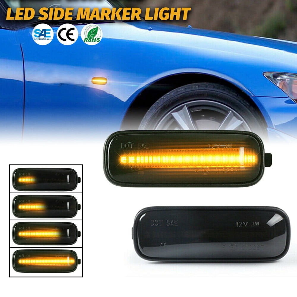 2 PCS Car LED Dynamic Side Marker Lights Arrow Turn Signal Blinker ...