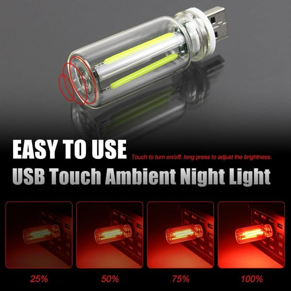 2 PCS Car Lights Interior, Plug-in Retro Car Atmosphere Lamp with Touch ...