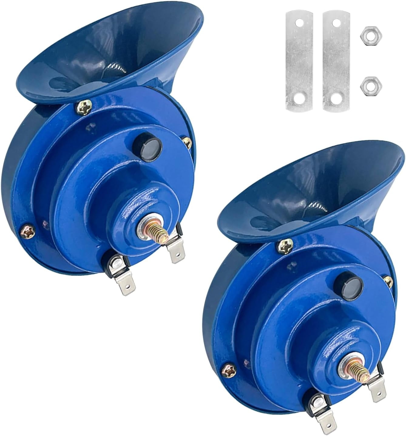 2 PCS Car Snail Air Horn, 12 V 300 DB Loud Waterproof RustProof Impact ...