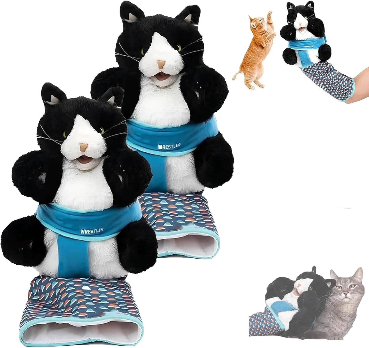 2 PCS Cat Wrestle Toy Glove, Cat Doll Plush Stuffed Animals, Cat Arm ...