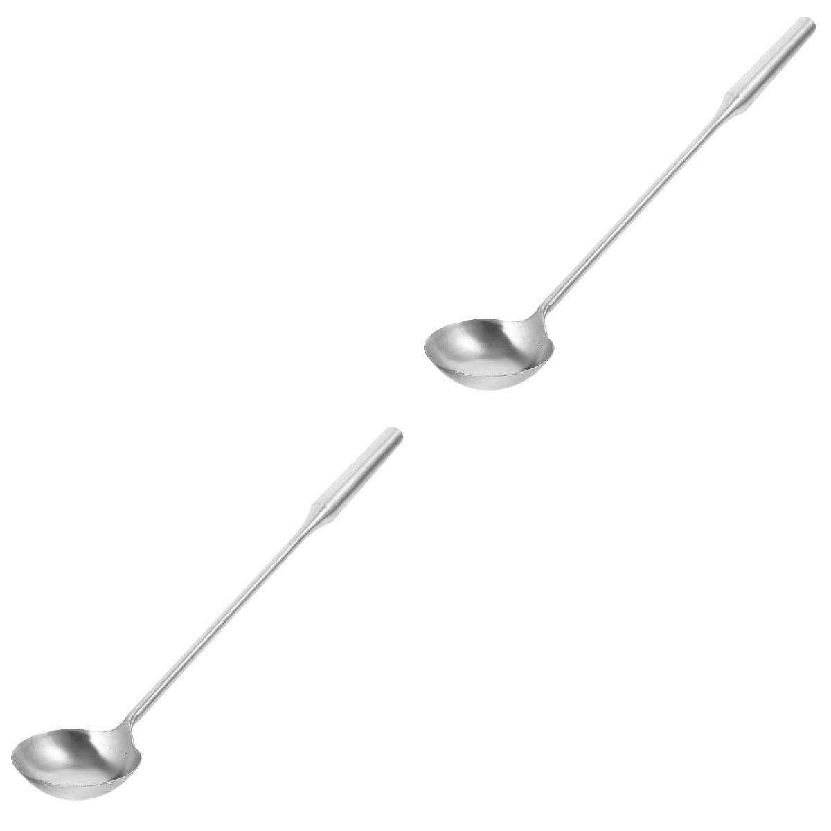 2 PCS Chef Spoon Stainless Steel Kitchen Utensils Work Large Soup Metal ...