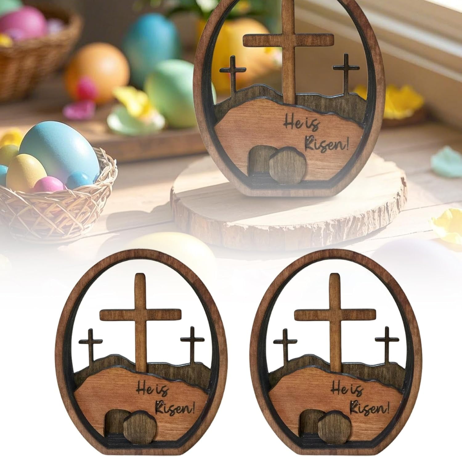 2 PCS Christian Easter Decoration, Resurrected Tomb, Easter ...
