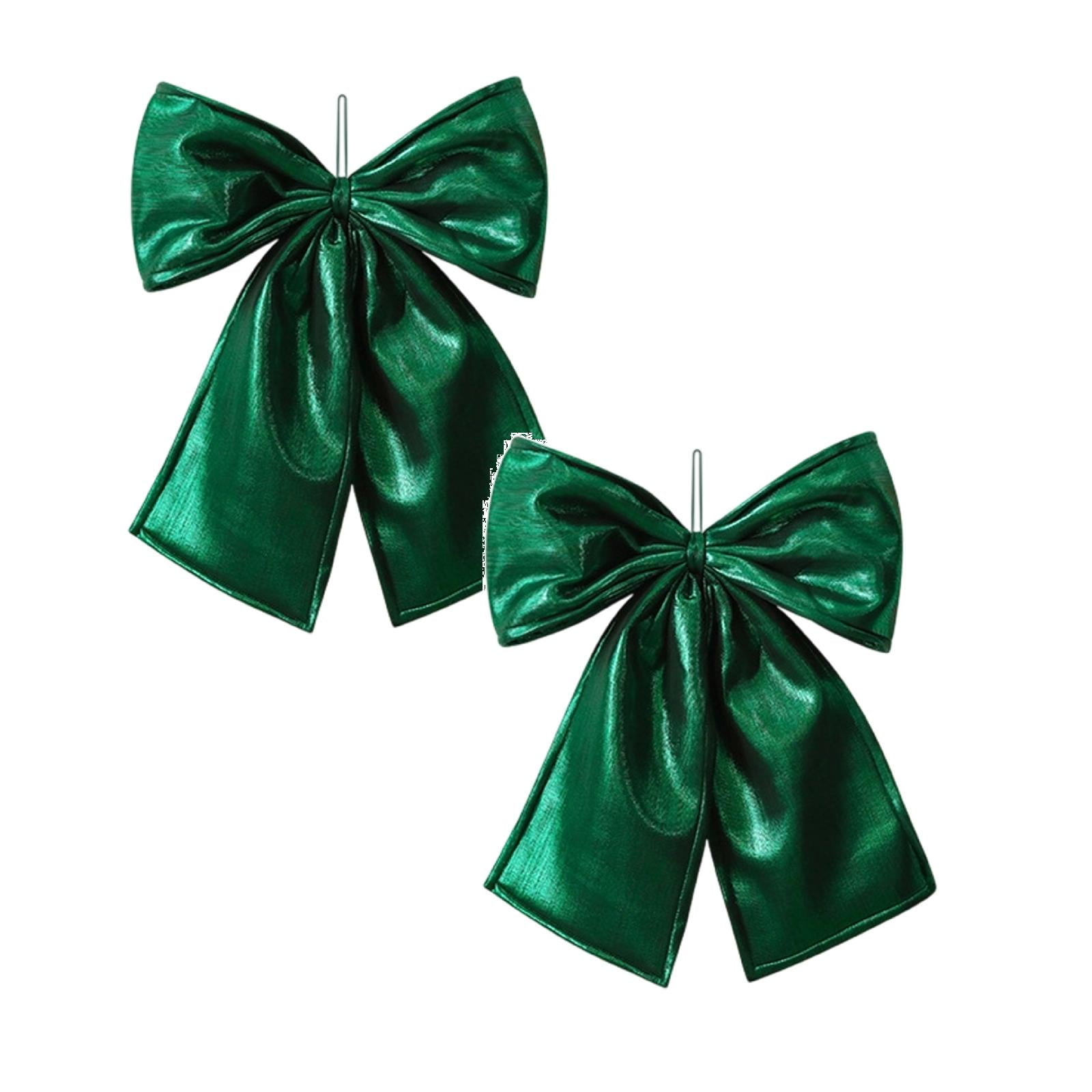 2 PCS Christmas Bows Decor, Champagne Green Bows for Gift Wrapping ...