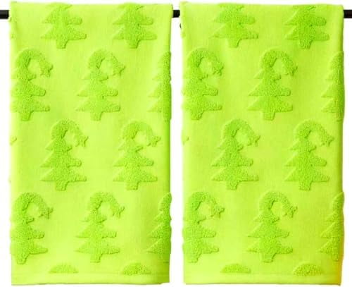 2 PCS Christmas Hand Towels for Bathroom Green Christmas Tree Hand ...