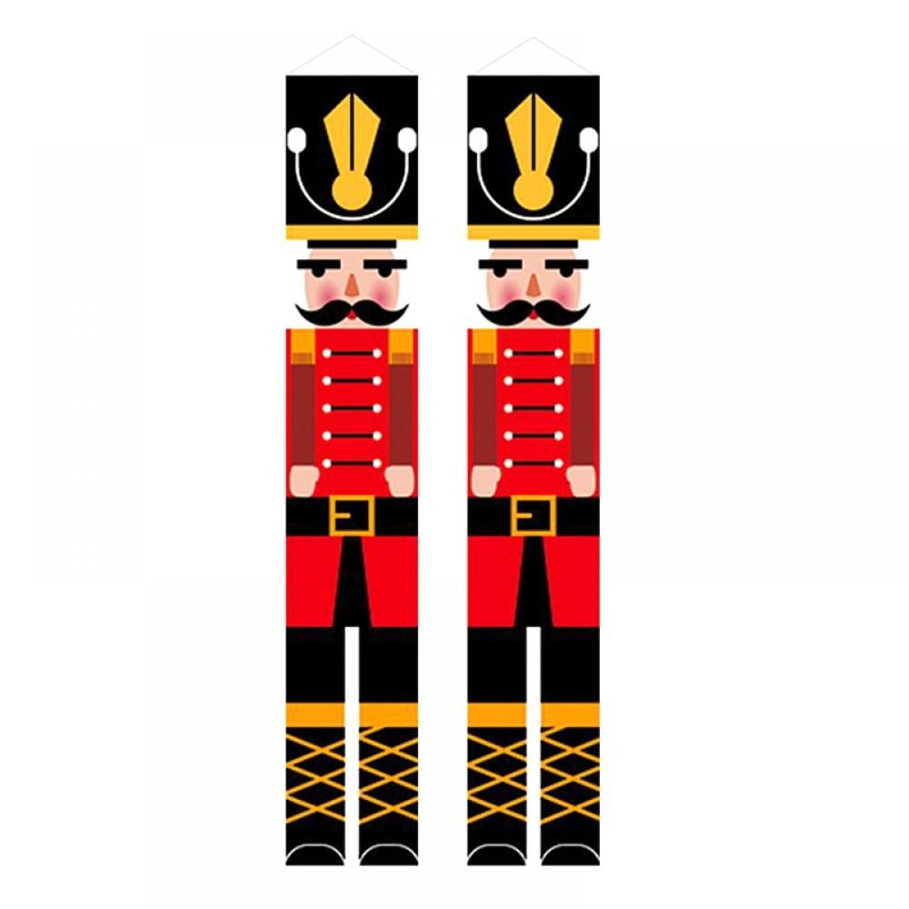 2 PCS Christmas Nutcrackers Porch Banner 11 x 70 Inch Front Door Signs ...
