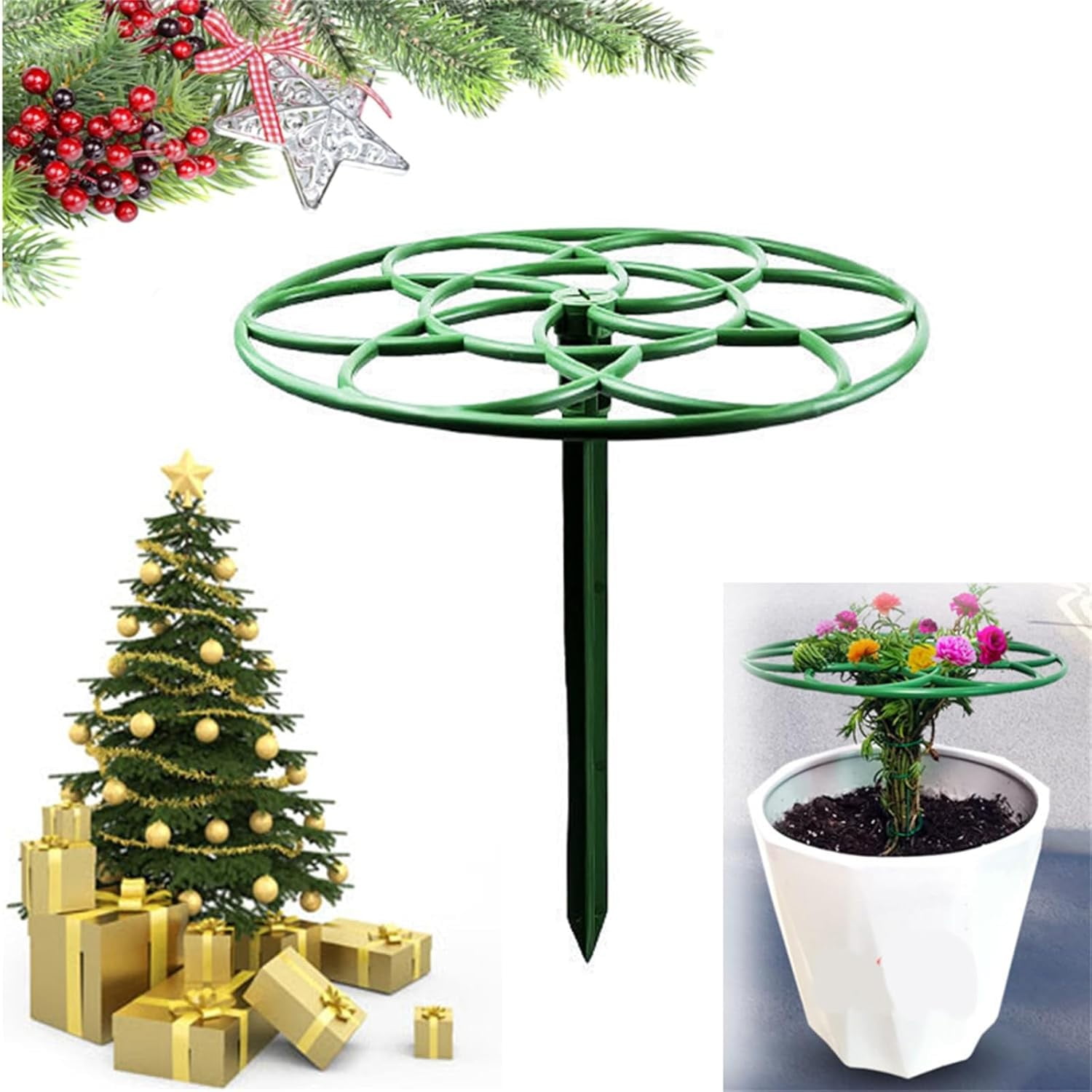 2 PCS Christmas Tree Topper Holder, Holiday Universal Tree Topper ...