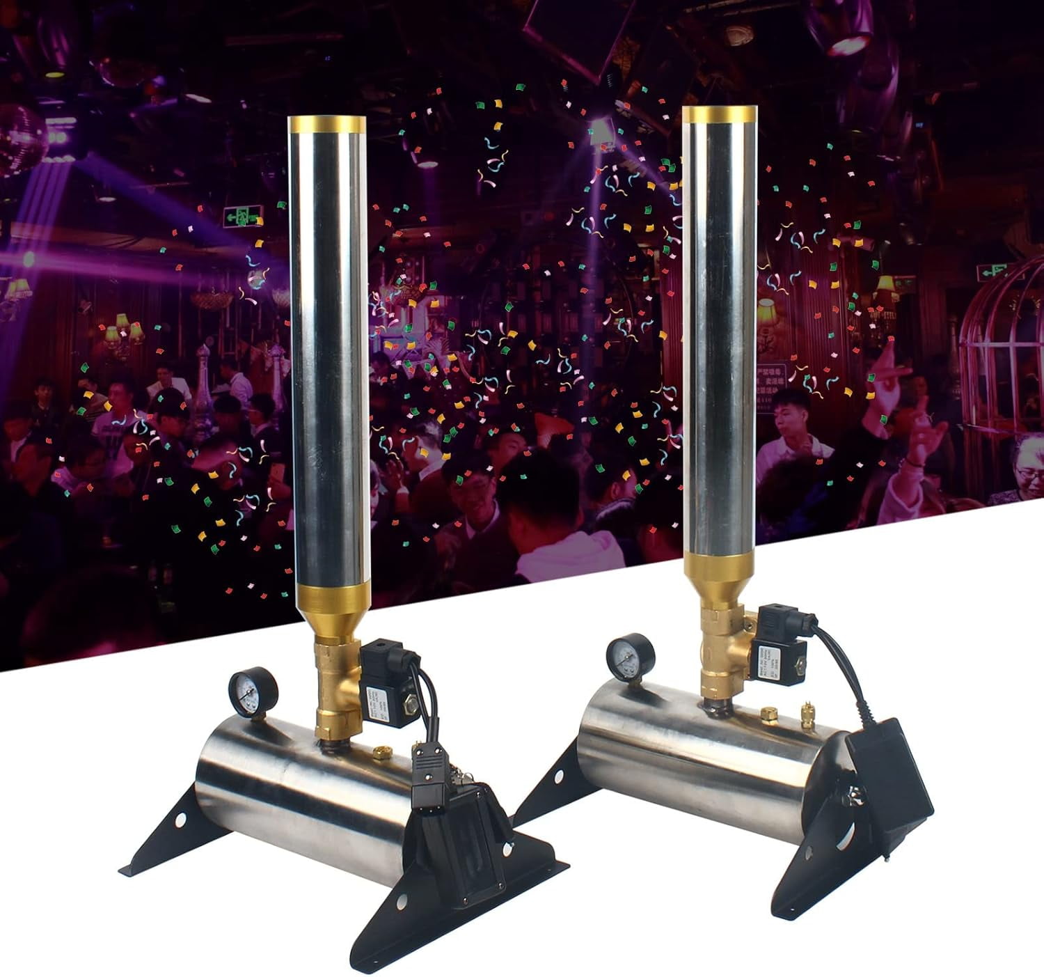 2 PCS Confetti Machine Professional Confetti Launcher Cannon Machine w ...