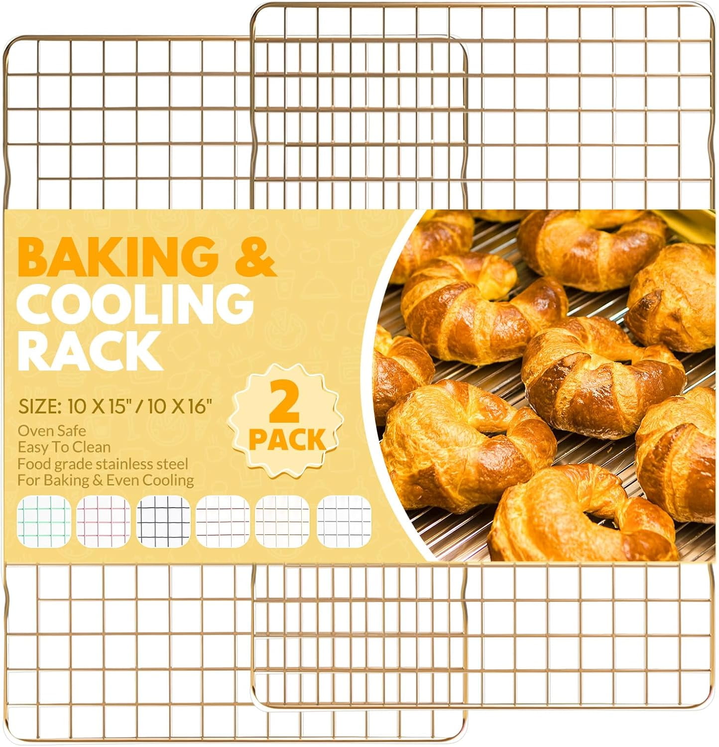2 PCS Cooling Racks for Cooking and Baking, 16x10 Inches Stainless ...