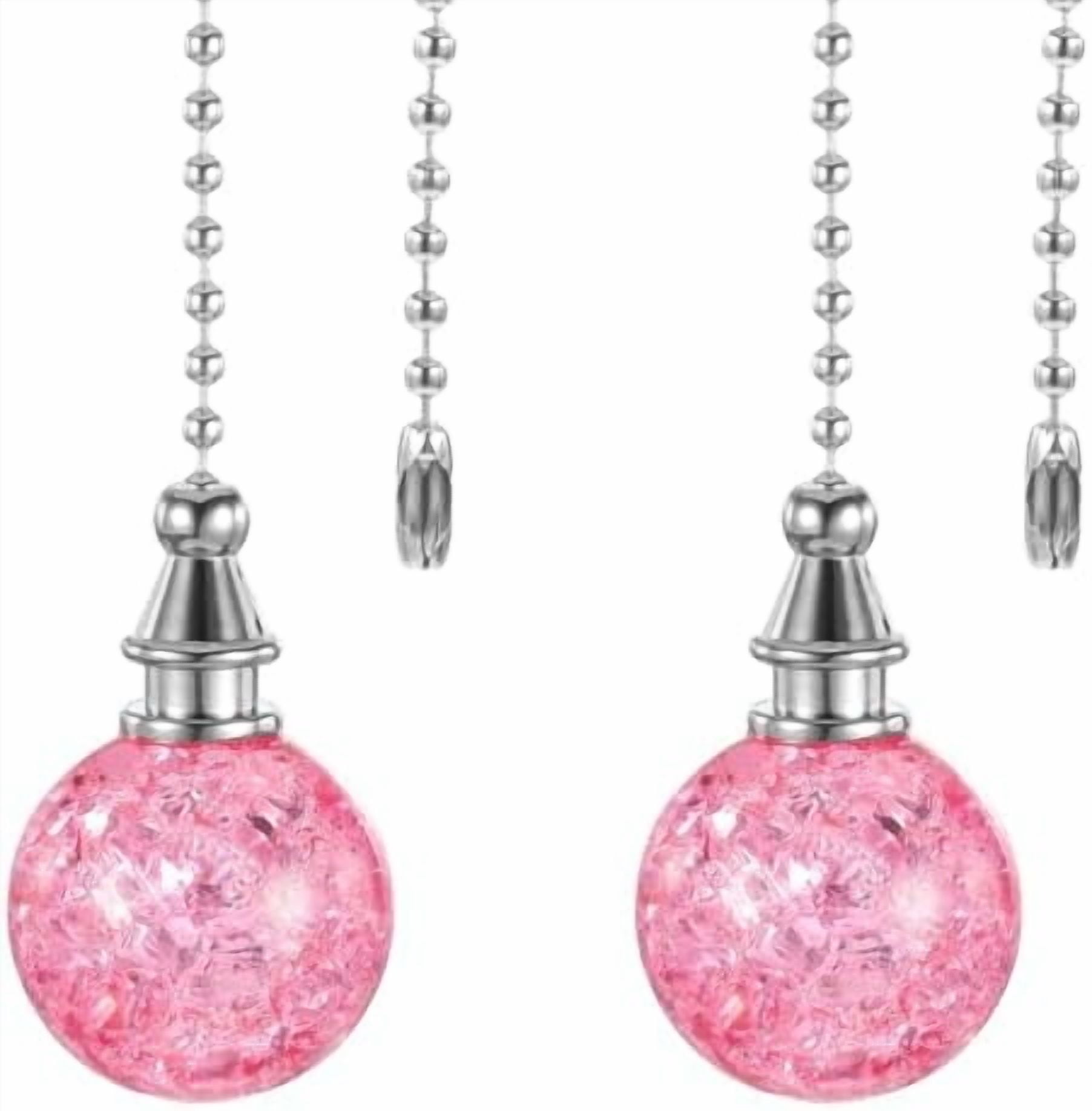 2 PCS Crystal Ceiling Fan Chain Pulls, Decorative for Lights & Lamps ...