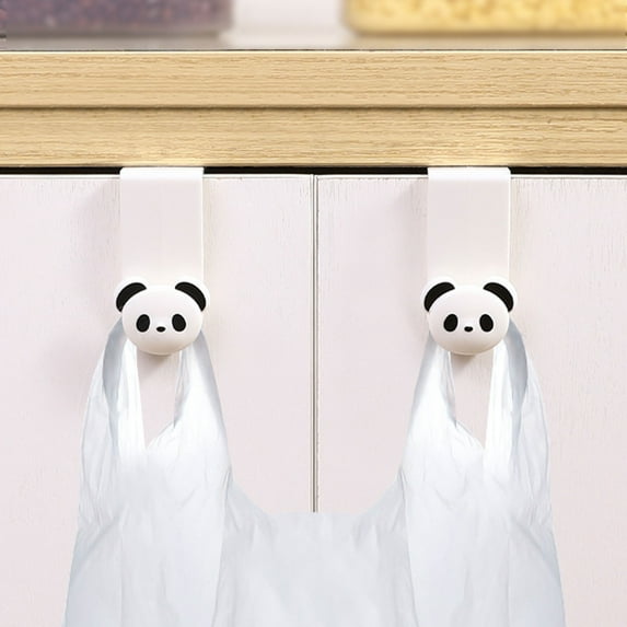 2 PCS Over Cupboard Door Hooks Kitchen Hanging Hooks Garbage Bag Holder ...