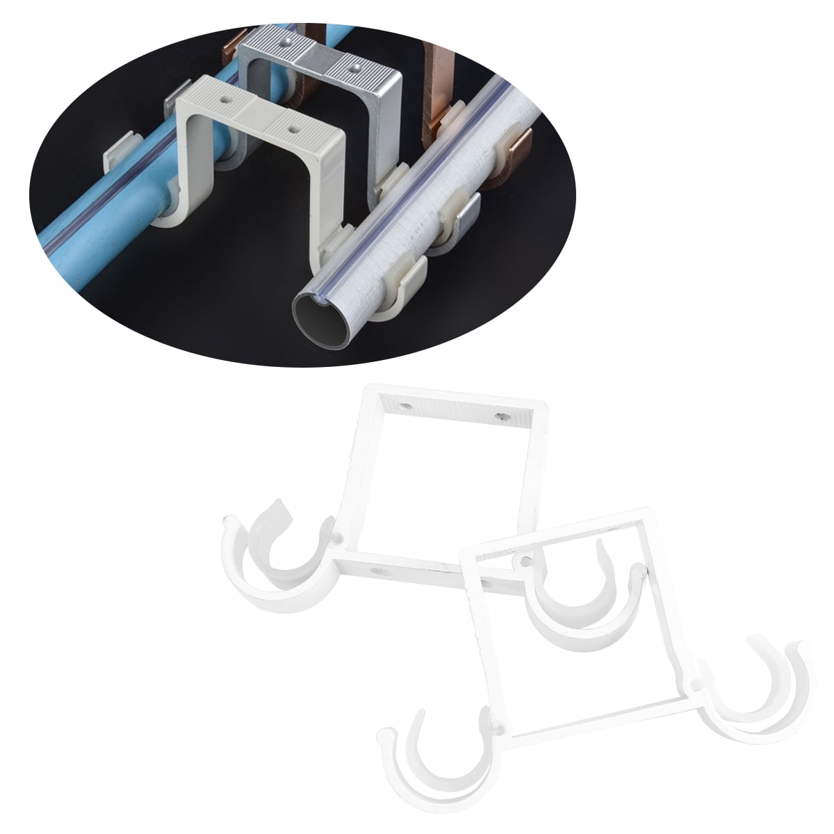 2 PCS Curtain Rod Window Frame Bracket Brackets for Blinds Rods Hook up ...
