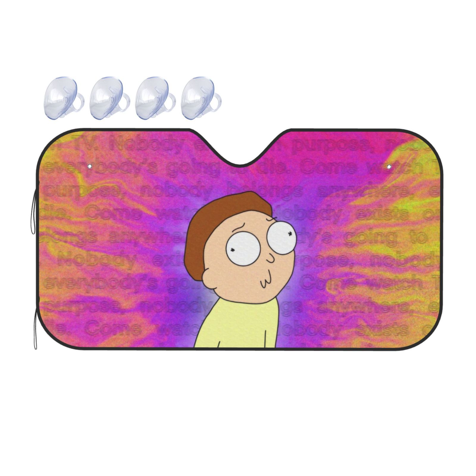 2 PCS Cute Anime Cartoon Rick And Morty Folding Car Visor Front Window ...