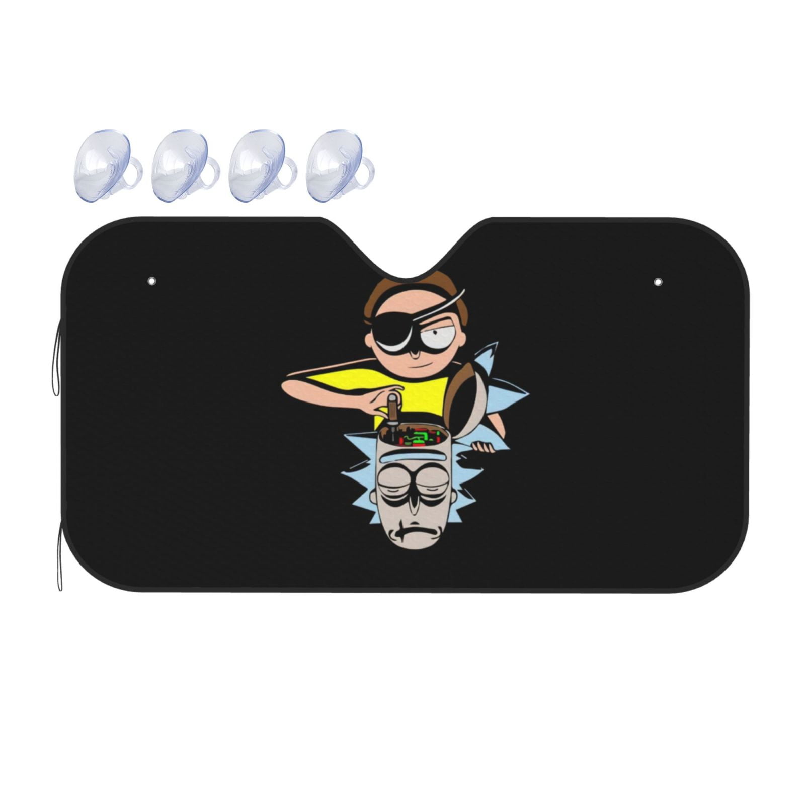 2 PCS Cute Anime Cartoon Rick And Morty Folding Car Visor Front Window ...