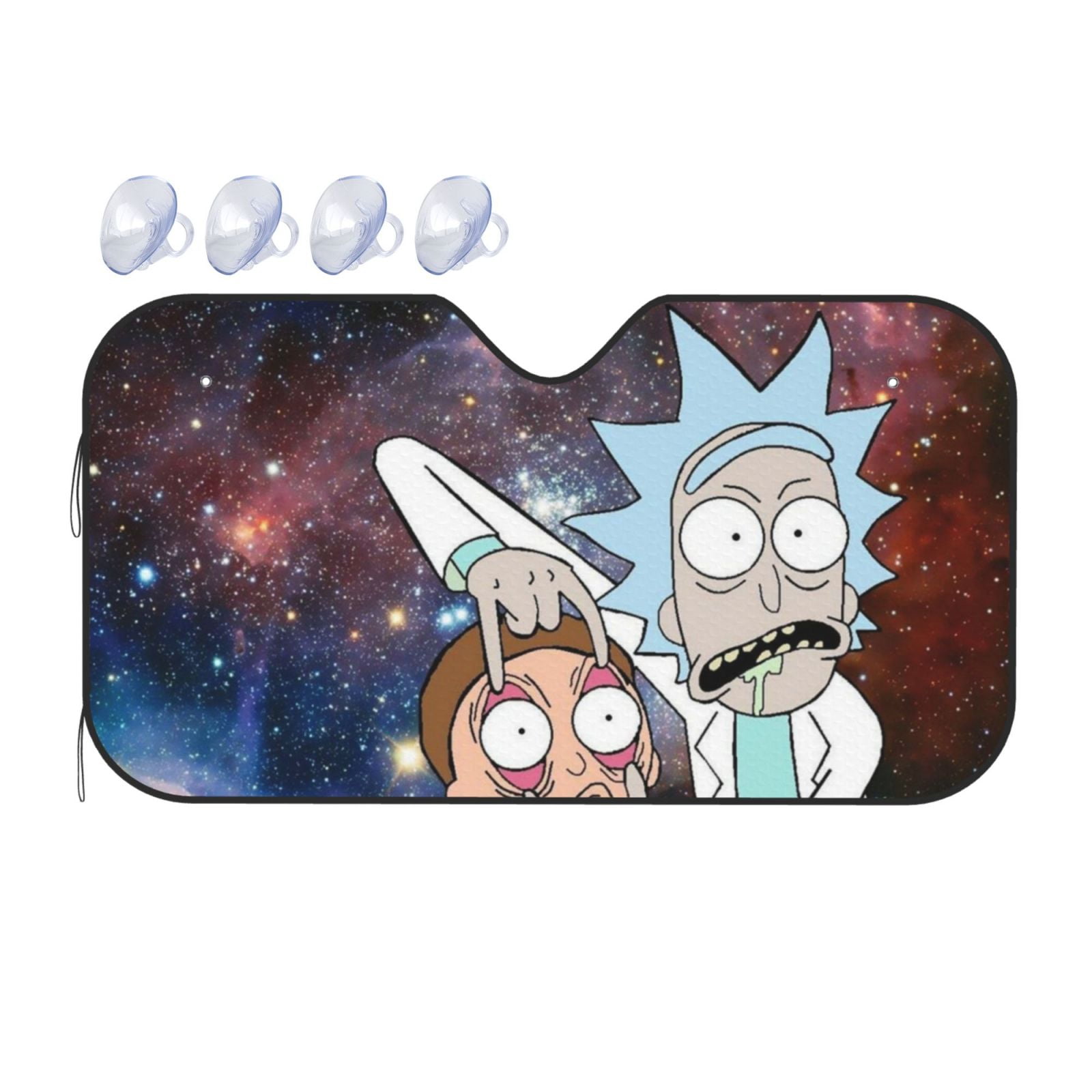 2 PCS Cute Anime Cartoon Rick And Morty Folding Car Visor Front Window ...