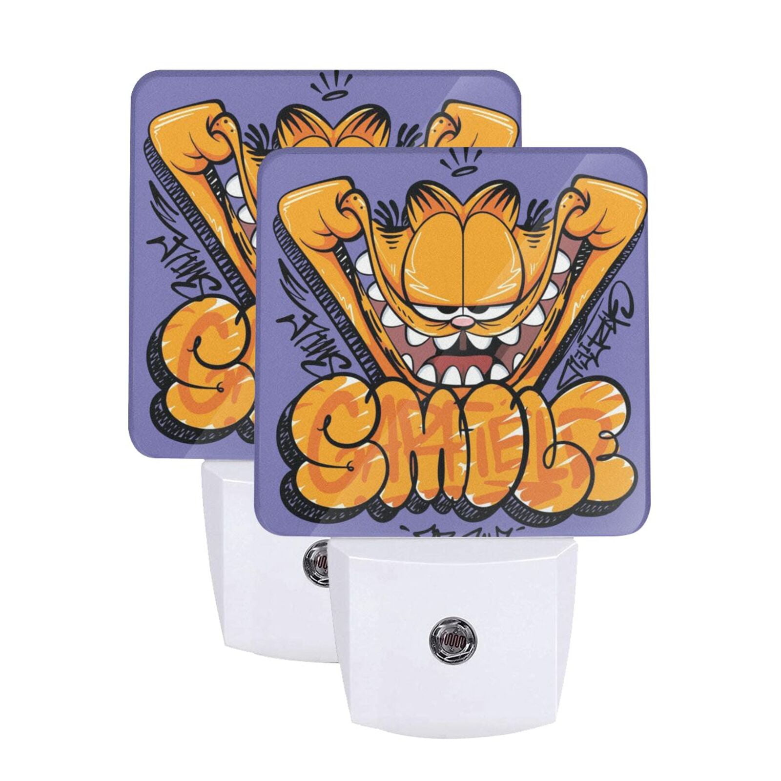 2 PCS Cute Cartoon Garfield Night Light Plug into Wall Decor for ...