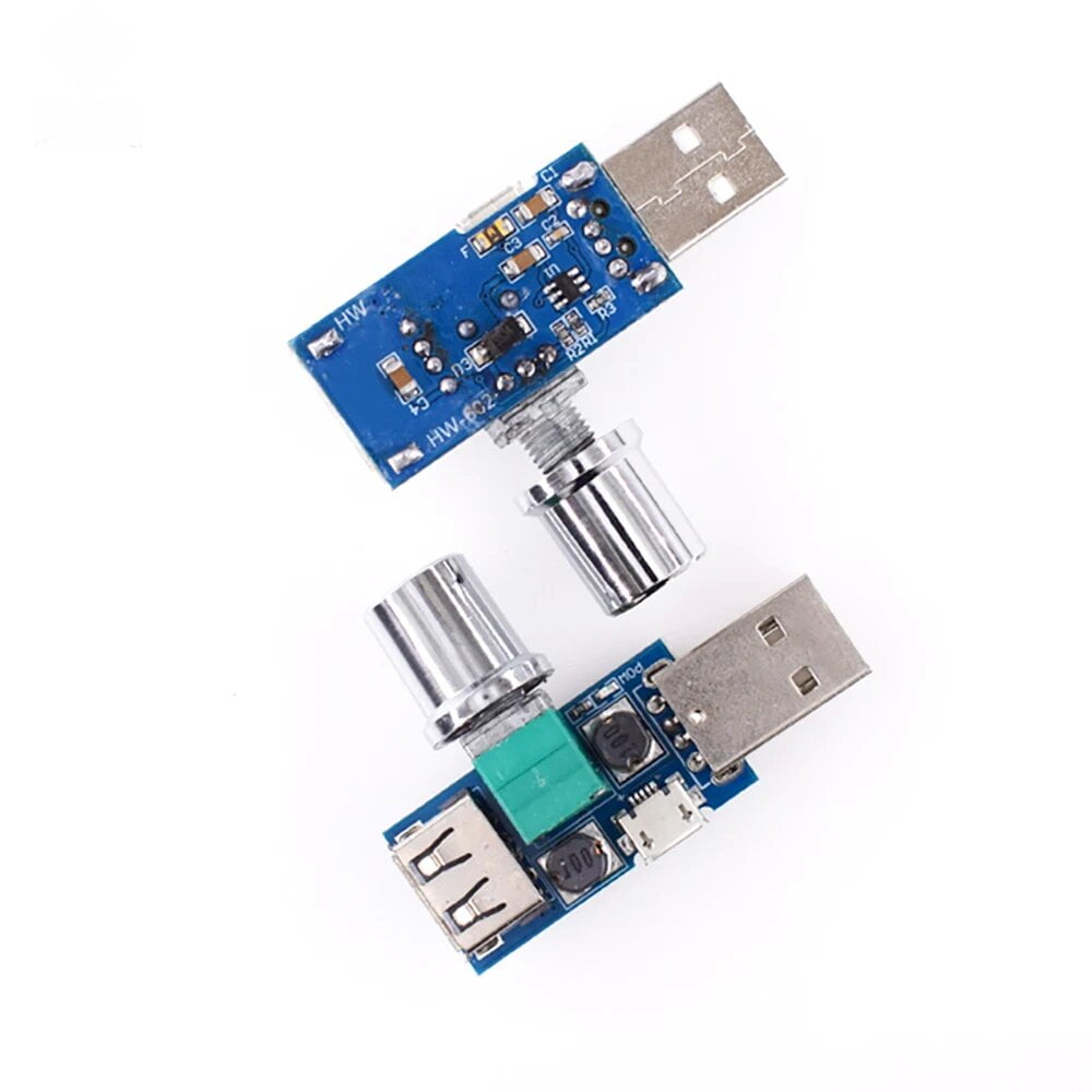 (2 PCS) DC 5V Micro USB Fan Adjustable Wind Speed Controller Air Volume Regulator Cooling Mute ...