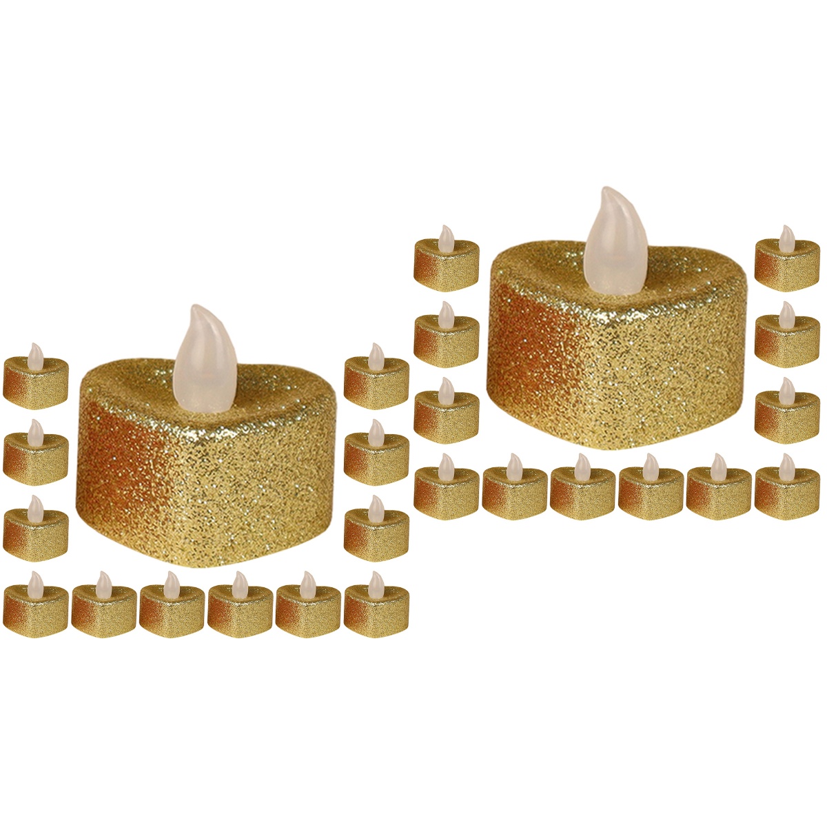 SOPOTUTU Golden LED Heart Candle Lamp, Compact and Safe for Decoration ...