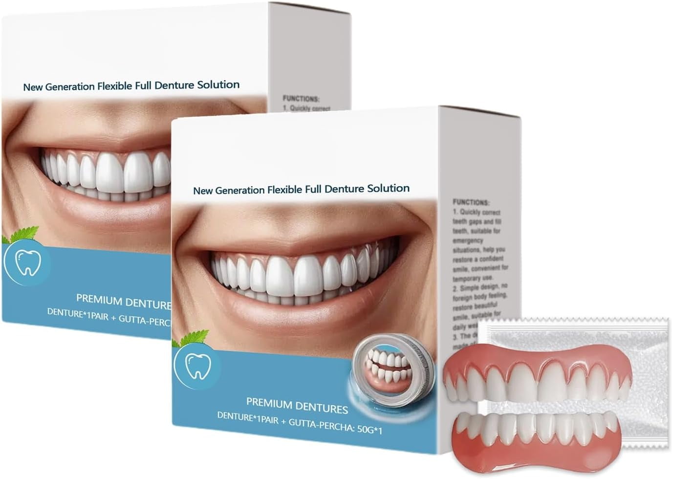 2 PCS Denture Silicone Reline, Greatfit Denture Silicone Reline with ...