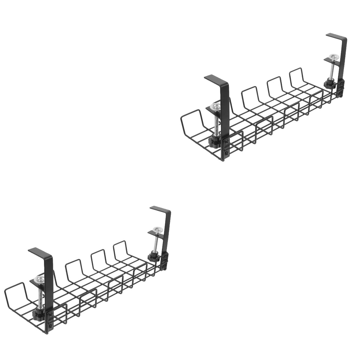 2 PCS Desk Cable Management Tray White Lids under Table Shelf - Walmart.com