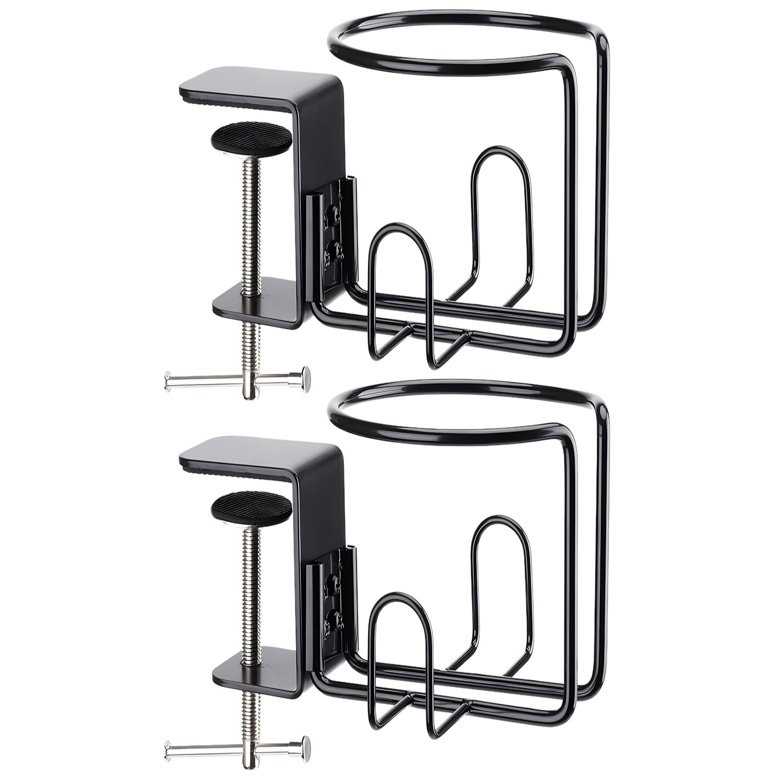 2 PCS Desk Cup Holder Clamps, Heavy Duty Metal Drink Holder for Tables ...