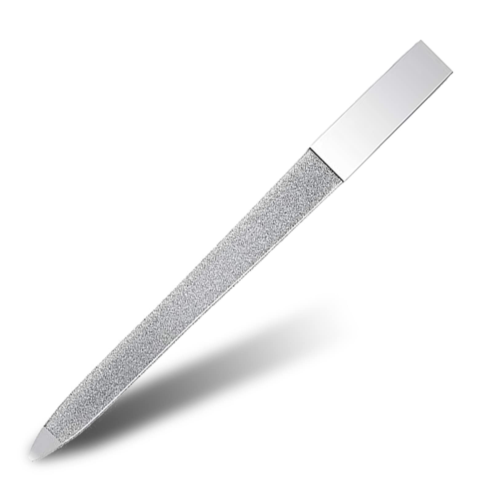 2 PCS Diamond Nail File Double Sided Metal Fingernail Manicure Files for Polish Nail, Removes ...