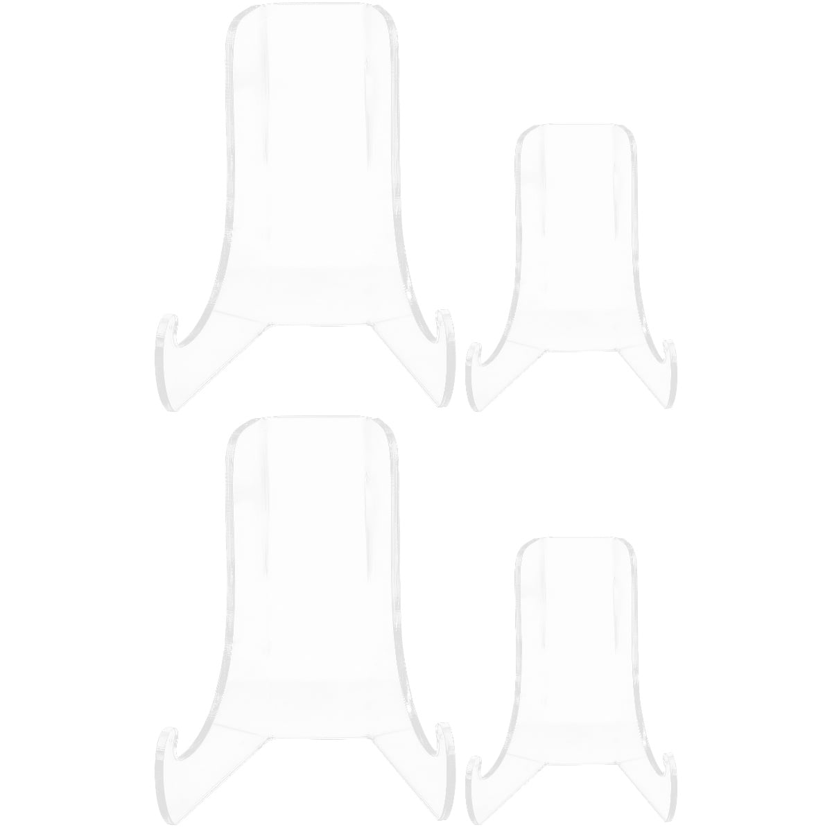 2 PCS Display Cabinet Mini Shelves Acrylic Easel Clear Plate Holder ...