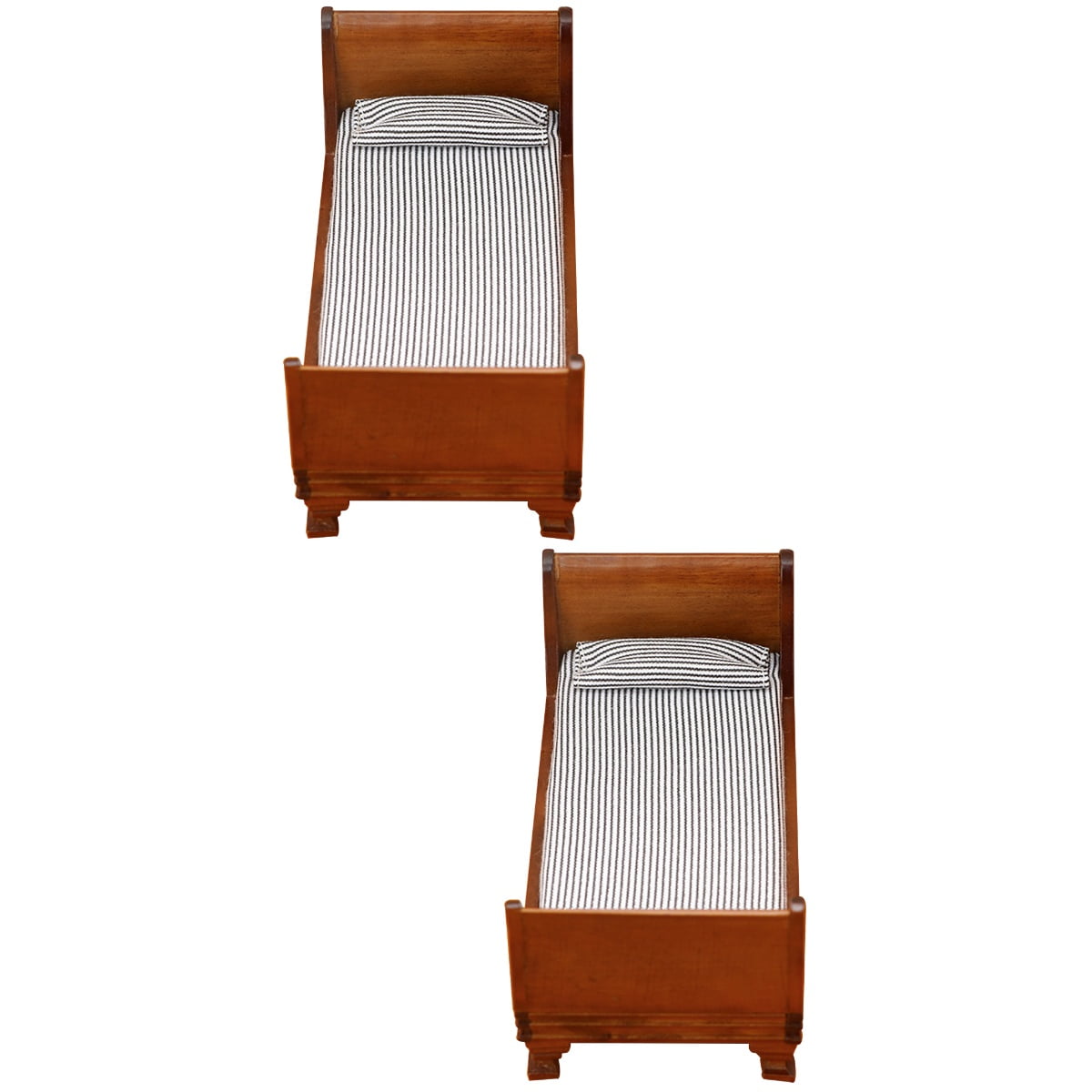 2 Pcs Doll House Bed Miniatures Decorative Mini Bed Bed Accessories Mini Bedroom Bed Micro Scene