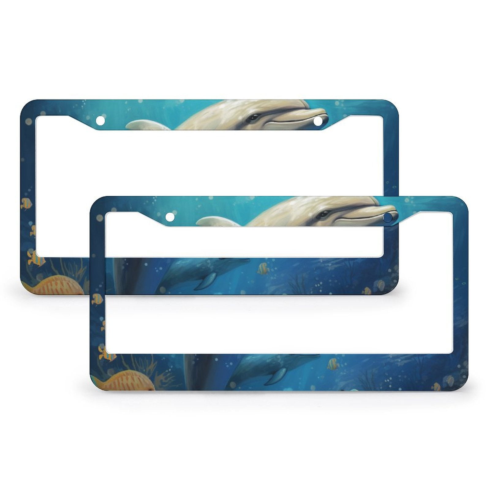 2 PCS Dolphin Marine Animals License Plate Cover Dolphin Love Licenses ...