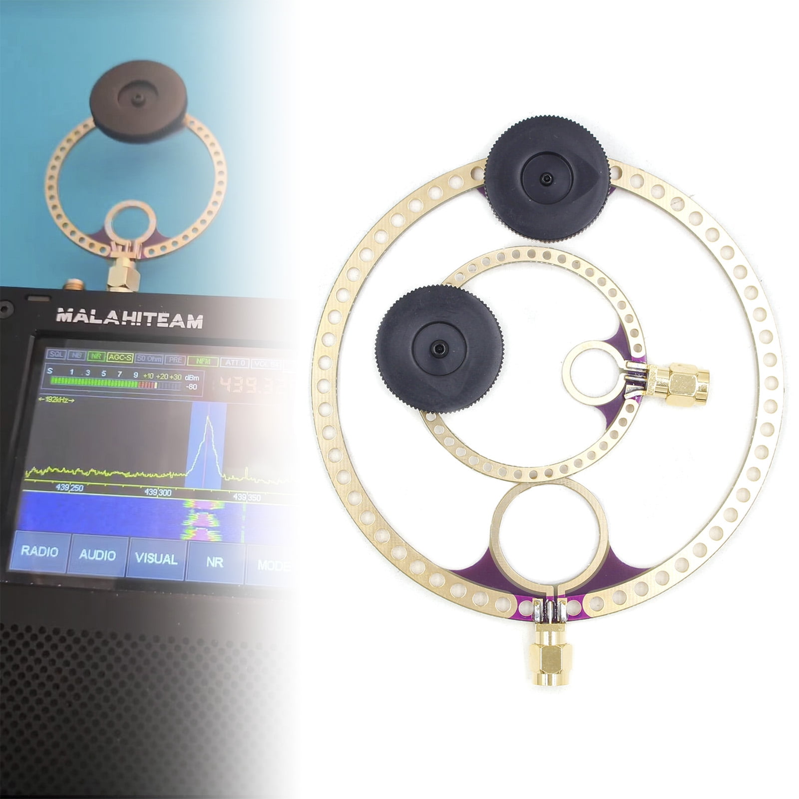 2 PCS Donut VHF UHF FM Mini Loop Antenna 400M-470MHz 80M-150MHz SMA ...