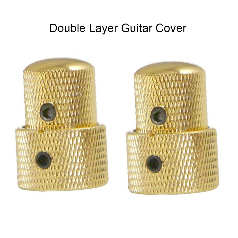 2 PCS Double Layer Bass Guitar Control Tone Volume Knobs Electric ...