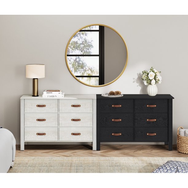 2 PCS Dresser for Bedroom, Large Wooden Dresser with 12 Drawers ...
