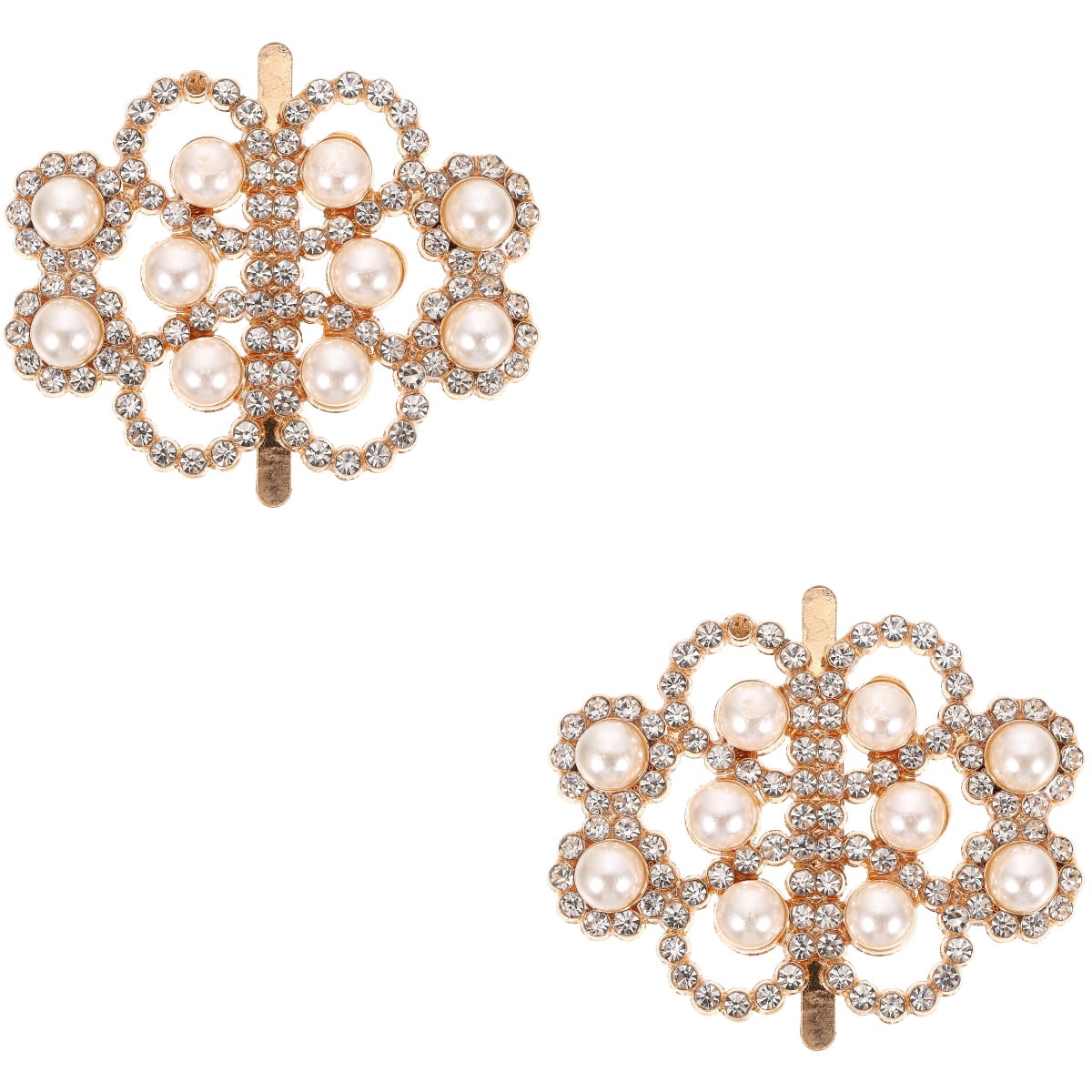 2 PCS Dressy Rhinestones Jeweled Shoe Clip Bride Women's - Walmart.com