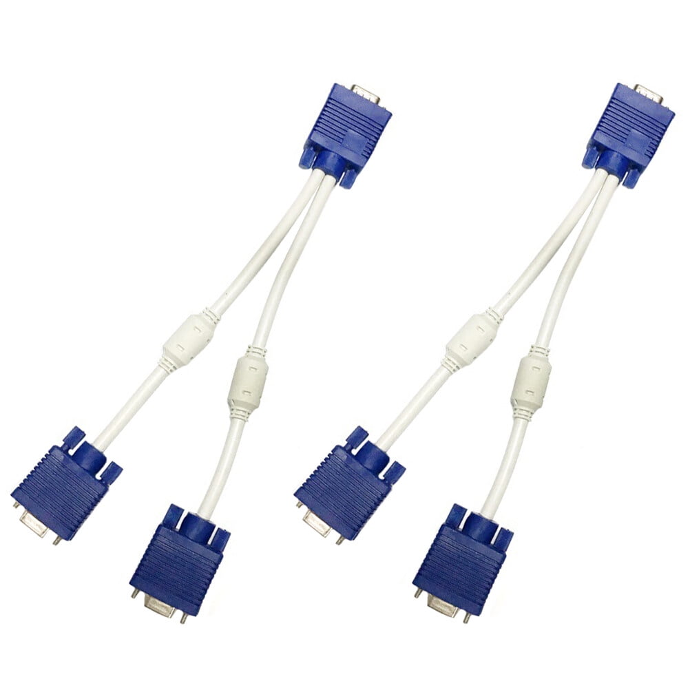 2 PCS Dual Monitor VGA One Divided into Two Cable - Walmart.com