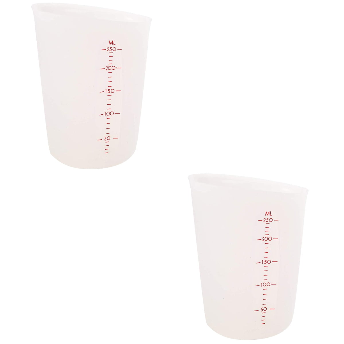 2 PCS Dual Scale Soft Measuring Cup Resin Chocolate Melting Liquid Cups ...