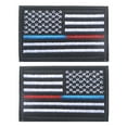 2 PCS EmWoot USA American Flag Thin Red Blue Line Patch Regular Reverse ...