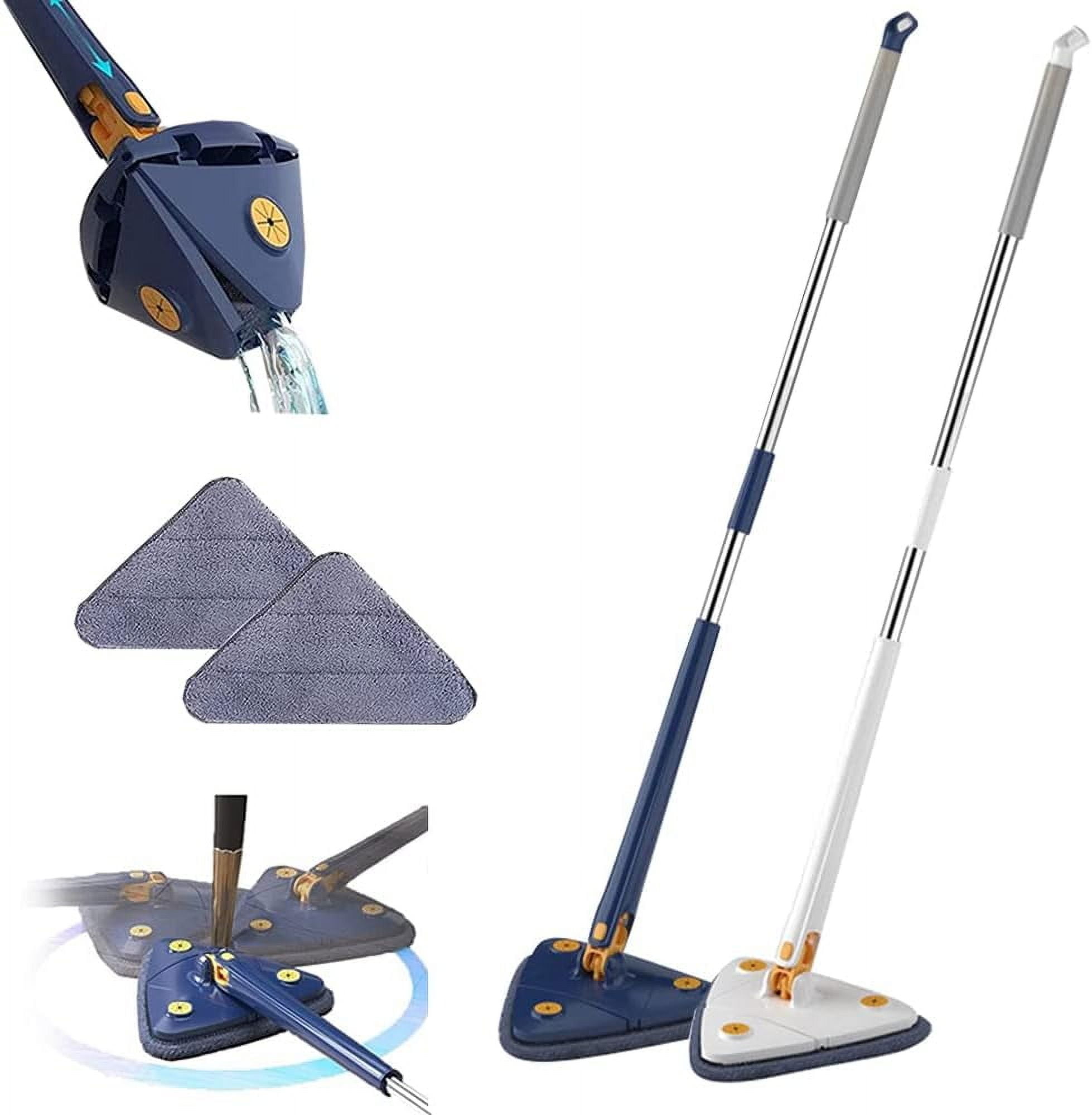 2 PCS Extendable Triangle Mop 360 Rotatable Adjustable Cleaning Mop for ...
