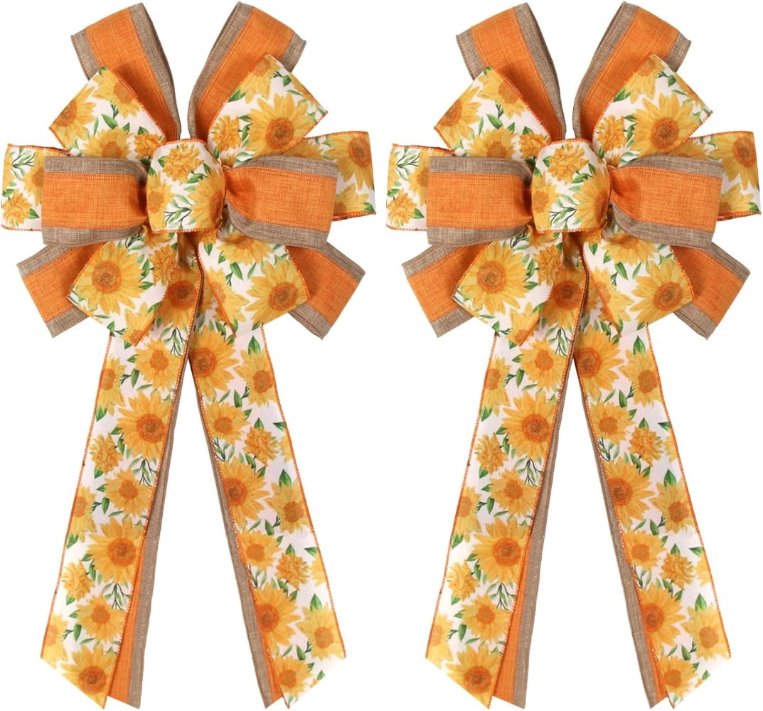 2 - PCS Extra - Large Stunning Fall Bows Set: Perfect Wreath & Tree ...