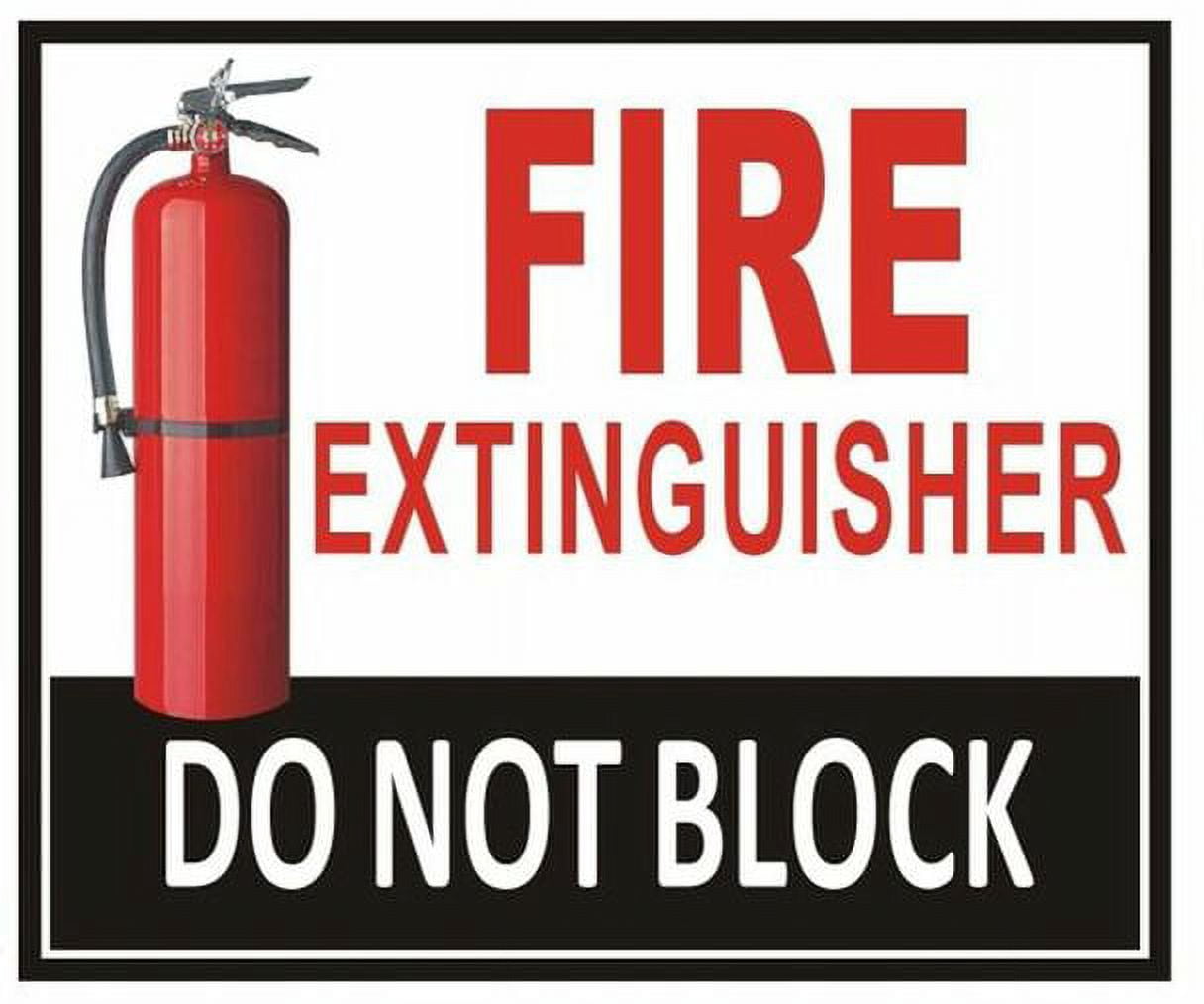 2 PCS-FIRE Extinguisher DO NOT Block Sign (Aluminum, White 5X6,Double ...