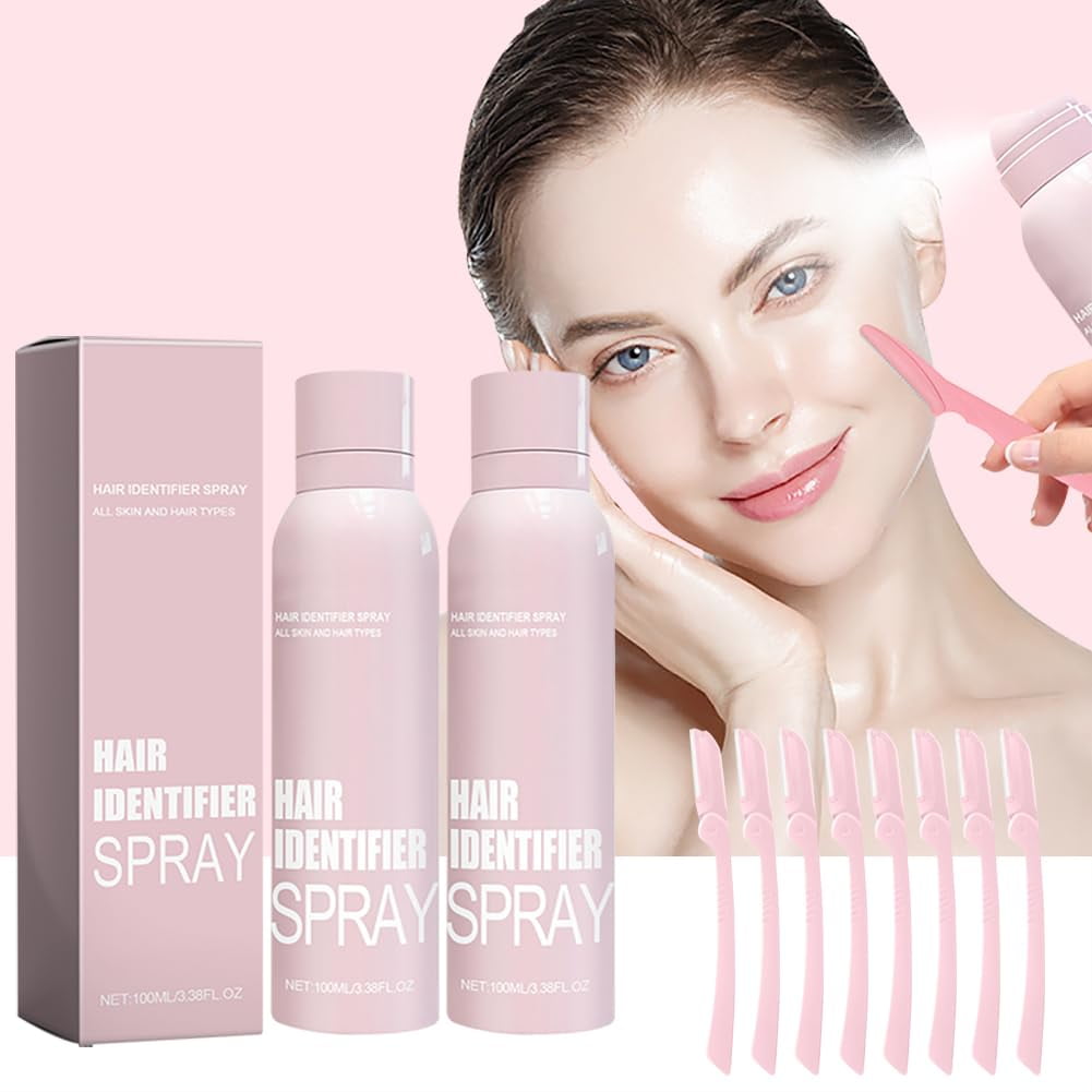 2 PCS Face Hair Identification Spray Dermaplaning Spray Shaving Hair ...