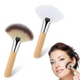 2 PCS Facial Fan Brush, Face Makeup Brush with Wood Handle ...