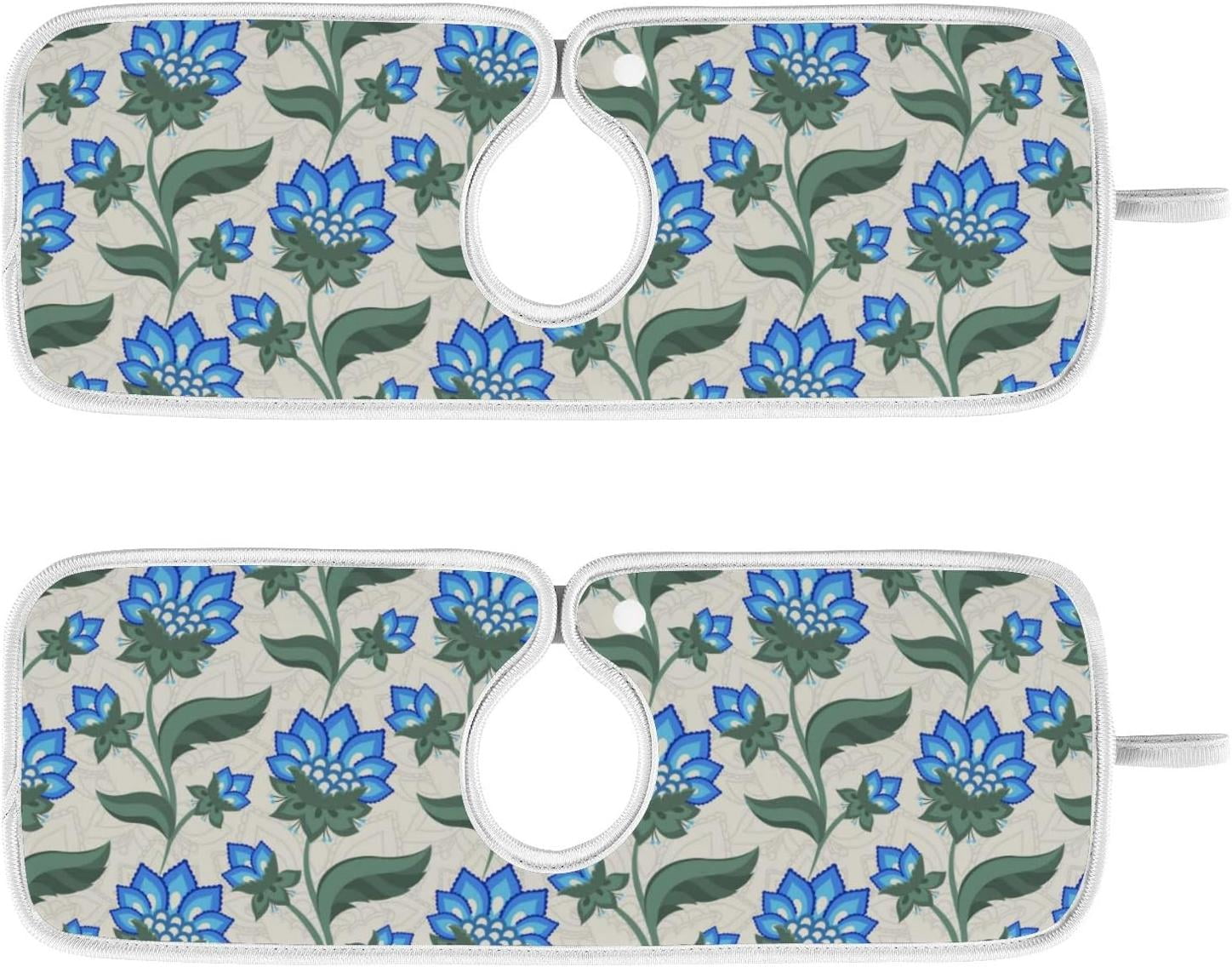 2 PCS Faucet Splash Catcher, 30"x5" Floral Flowers Colorful Jacobean ...