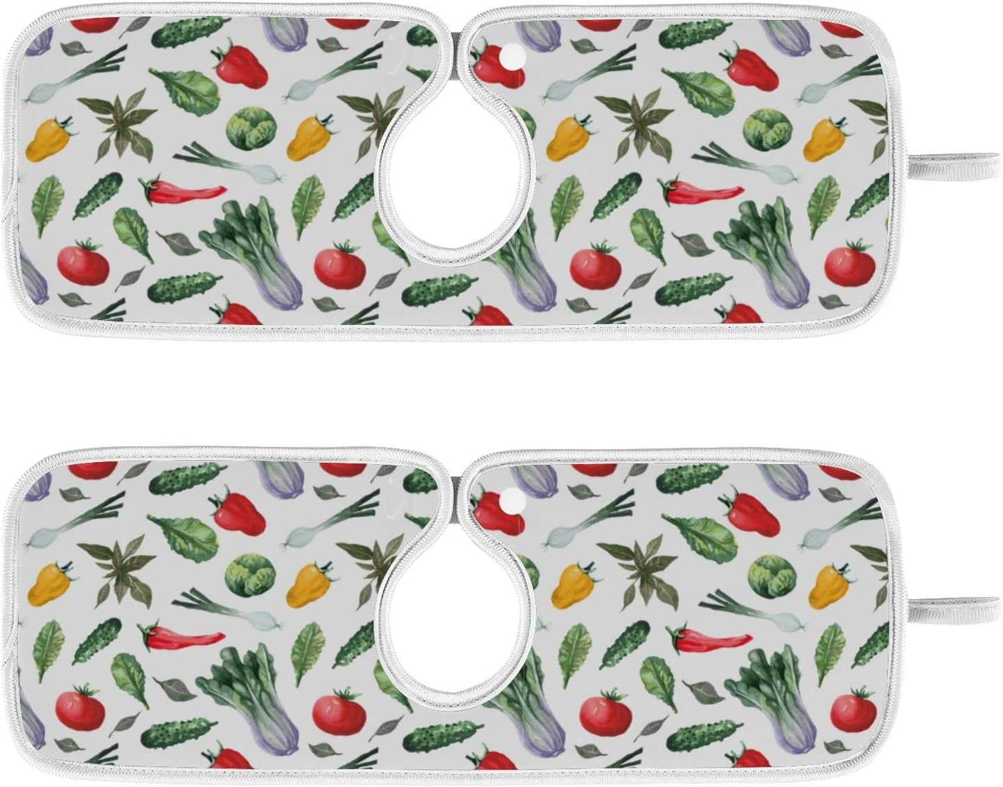 2 PCS Faucet Splash Catcher, Cabbage Green Onion Tomato Pepper Chili ...