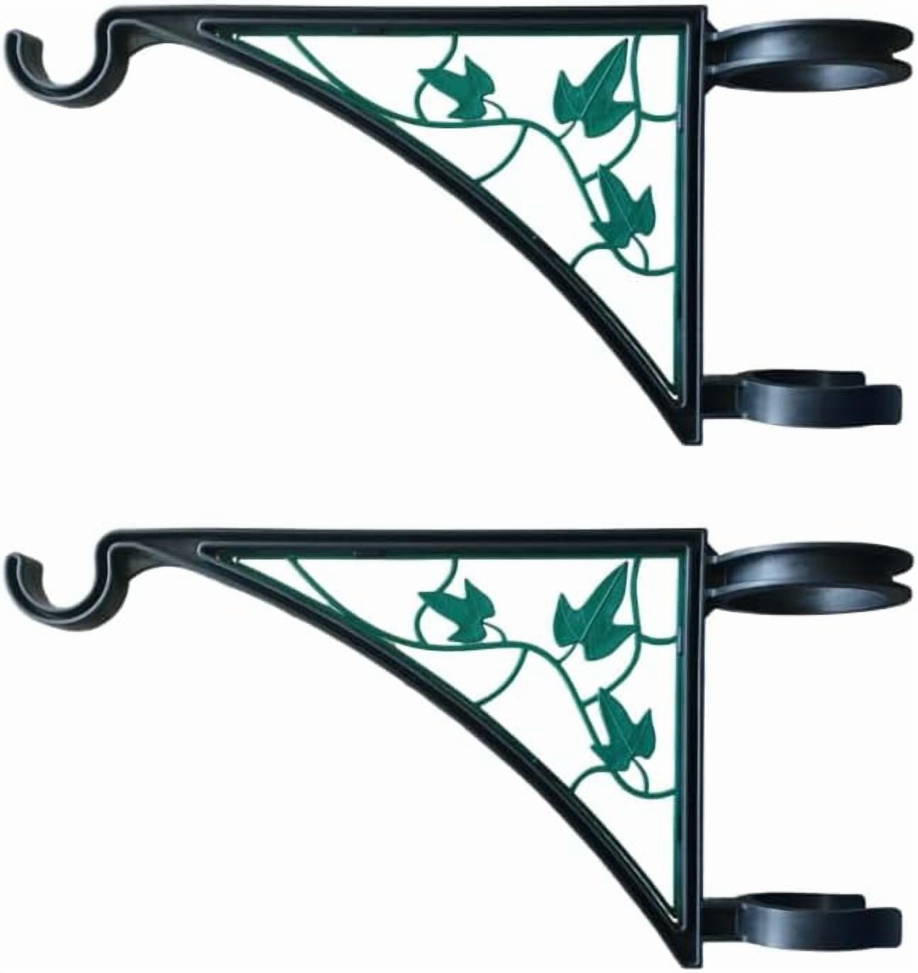 2 PCS Fence Post Hangers with Green Ivy Inserts, Plant Hanger, Garden ...